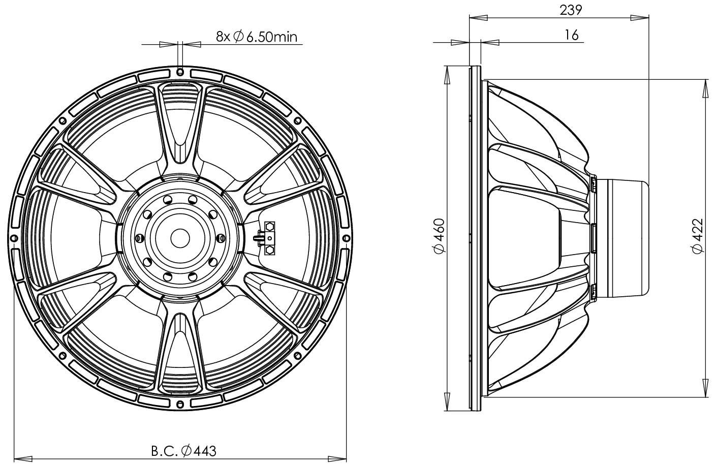 B&C Speaker 18SW100 - 18″ Subwoofer 4Ω