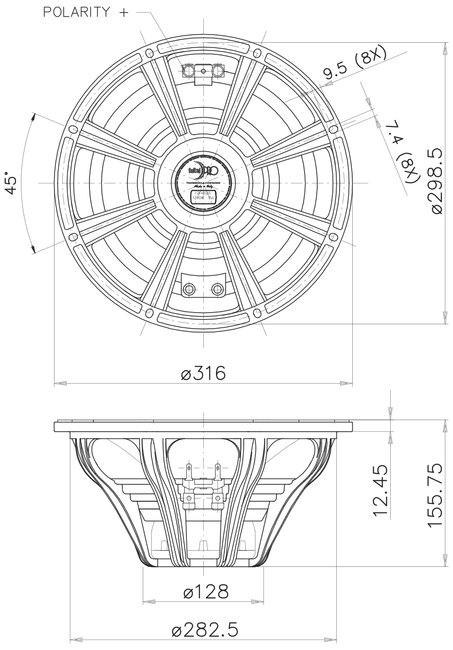FaitalPRO 12FH520 8Ω - 12″ Subwoofer 8Ω