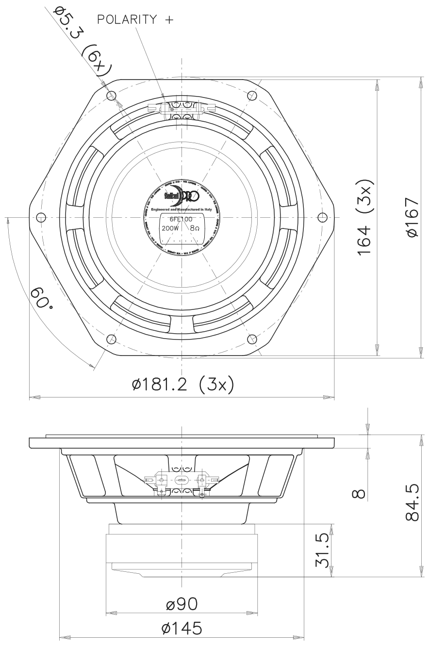 FaitalPRO 6FE100 8Ω - 6″ Woofer 8Ω