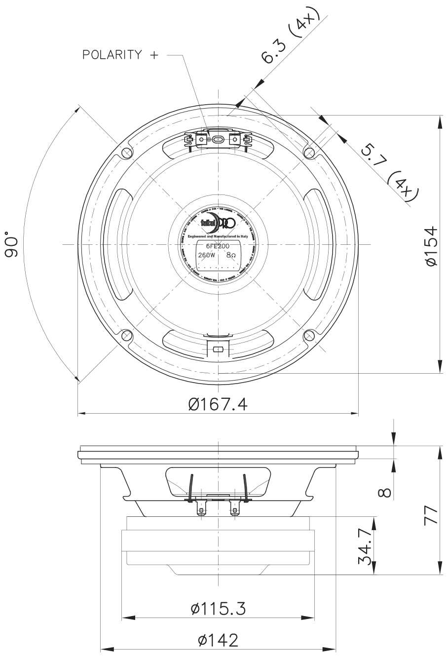 FaitalPRO 6FE200 8Ω - 6″ Woofer 8Ω